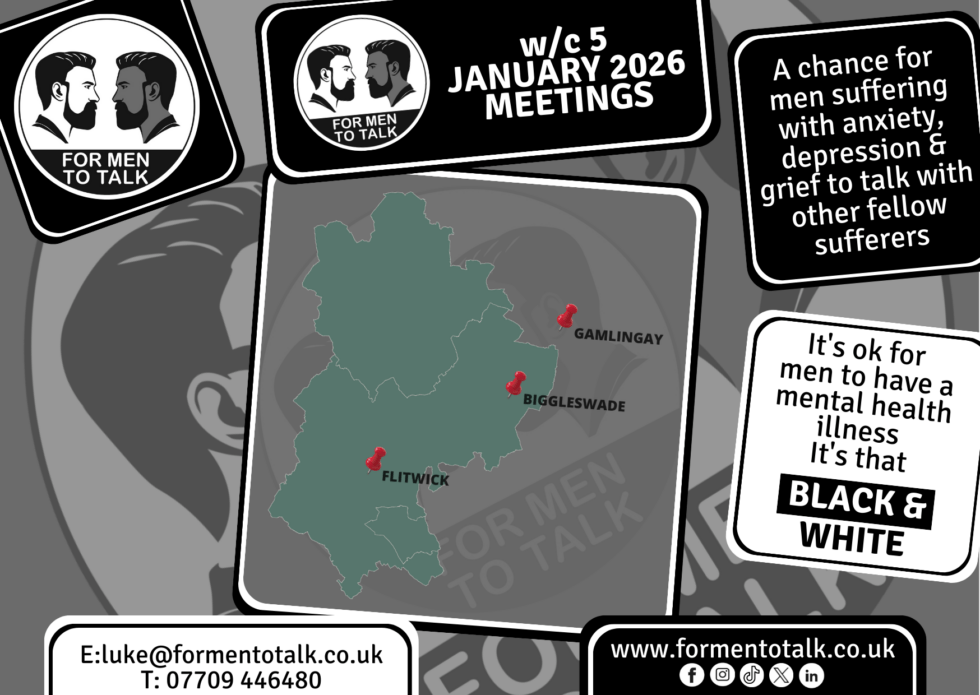 ‘For Men To Talk’. This week’s support groups, week commencing 5 ...
